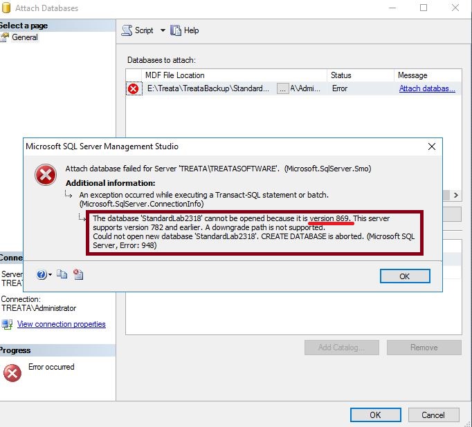 مشکل یک ورژن نبودن پایگاه داده (SQL) – پایگاه دانش برسام